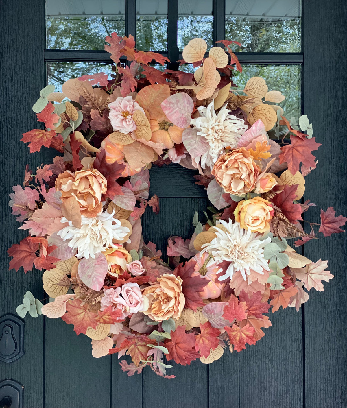 Large Fall Wreath with Pumpkins | The Hudson Valley Wreath Company