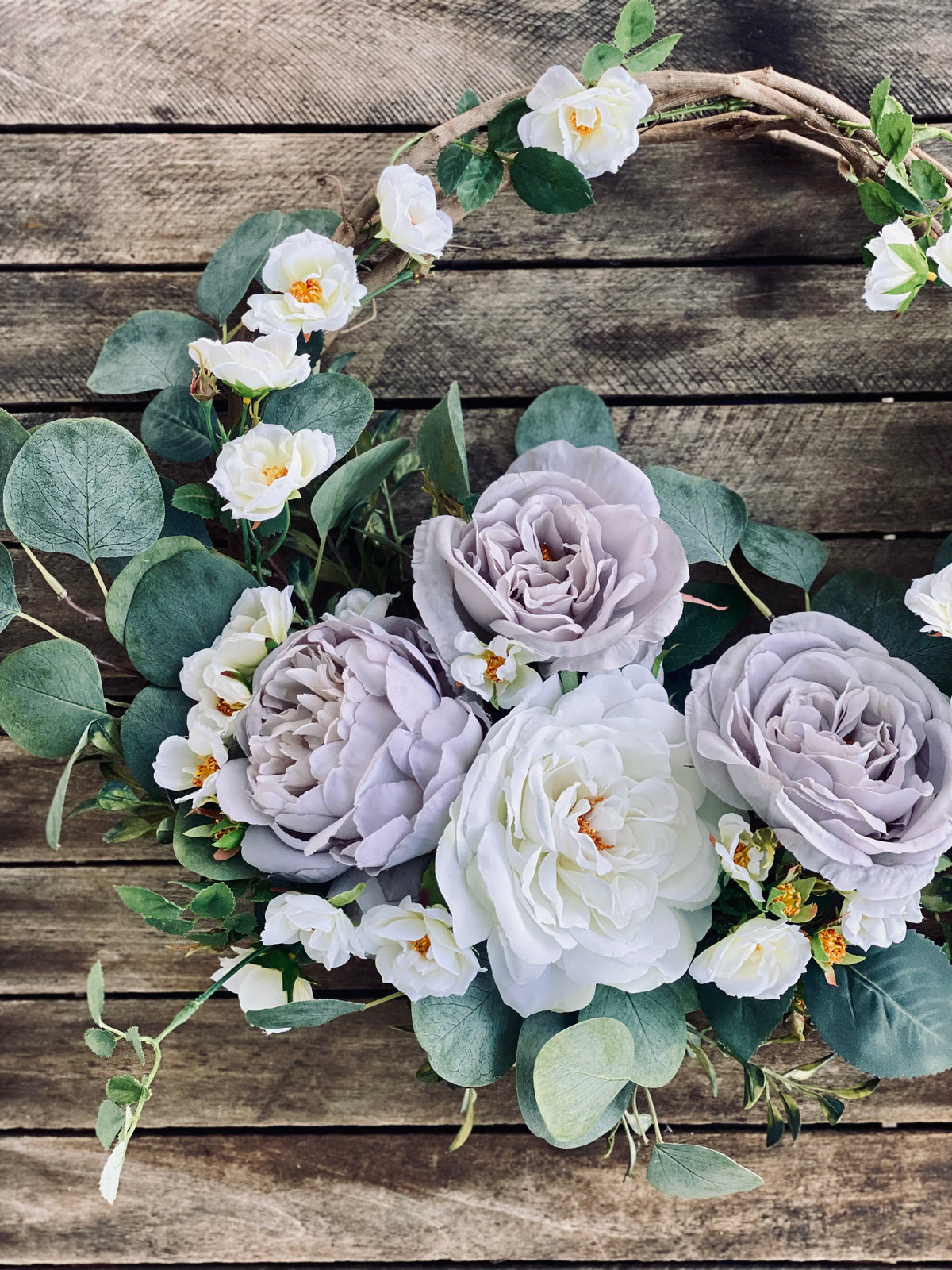 The Vine Collection Purple Rose and Peony Wreath | The Hudson Valley ...
